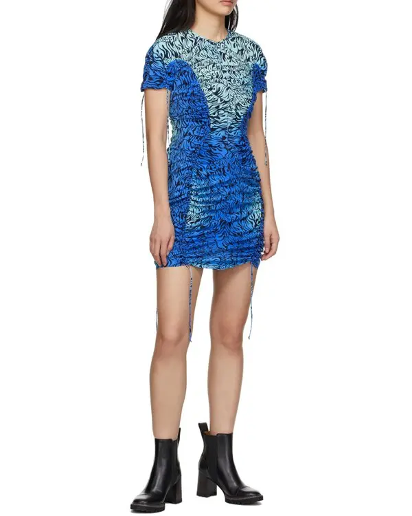 Stella McCartney Ruched Graphic-print Minidress