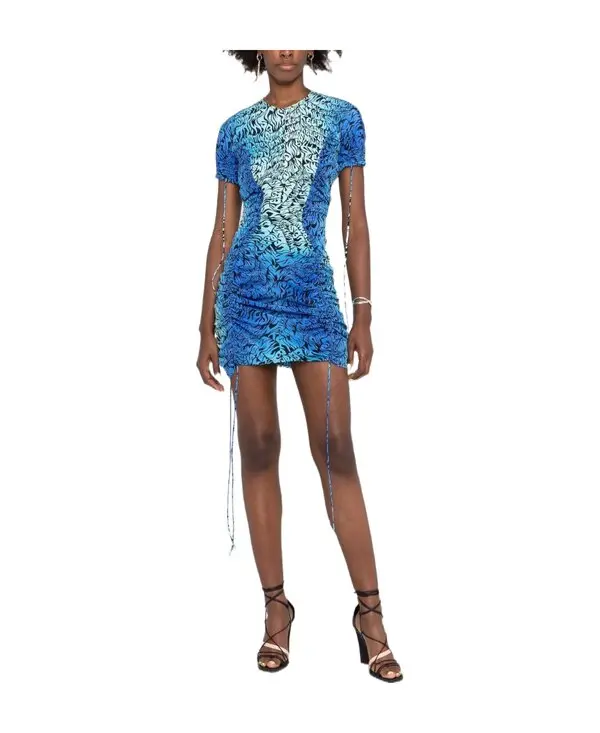 Stella McCartney Ruched Graphic-print Minidress
