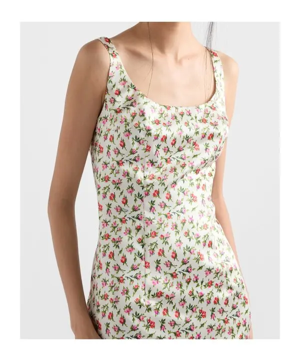 Prada Printed Duchesse Dress