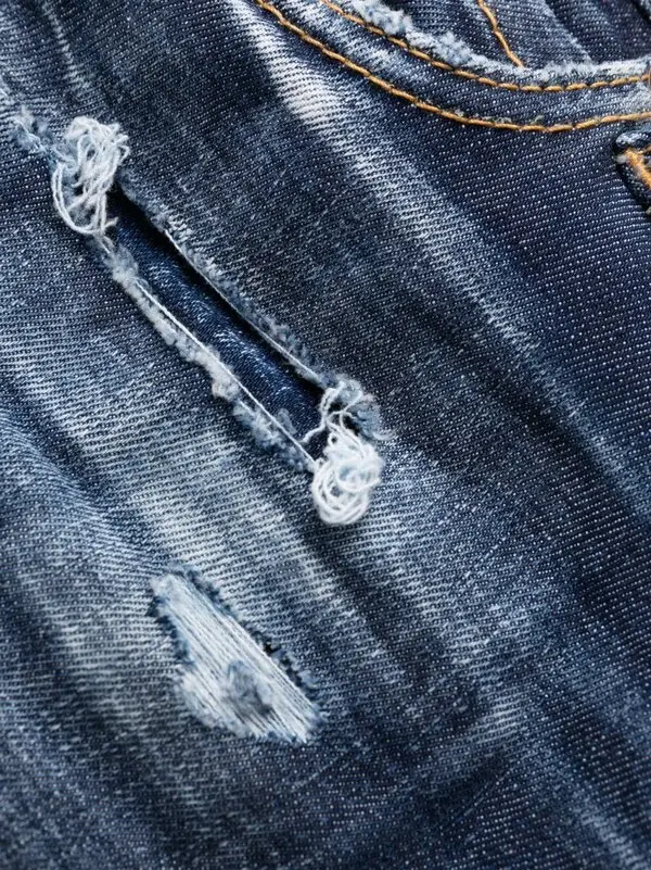 Dsquared2 Logo Patch Distressed Skinny Jeans