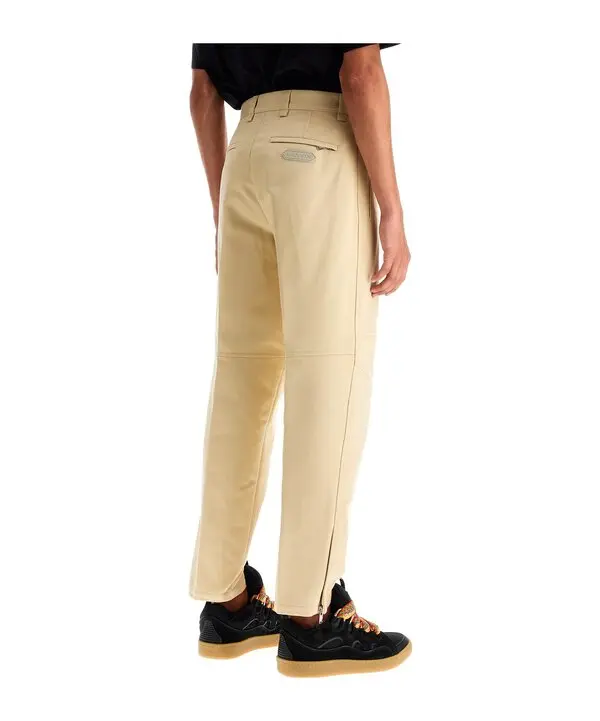 LANVIN Zipped Hem Tapered Twill Trousers