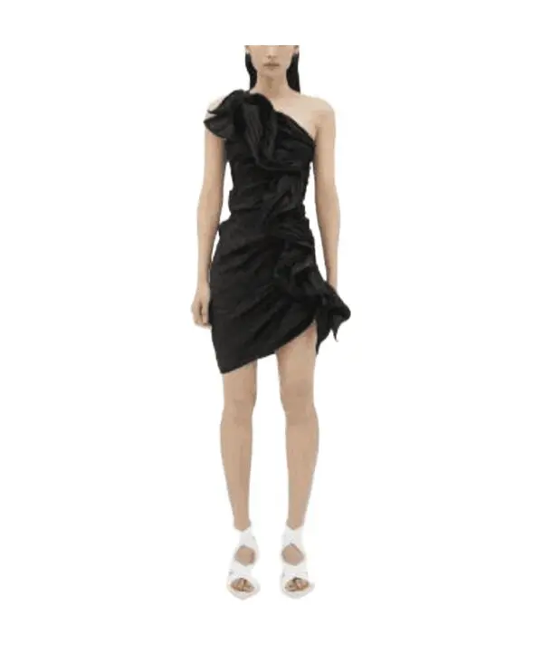 Bottega Veneta Ruched One-shoulder Mini Dress