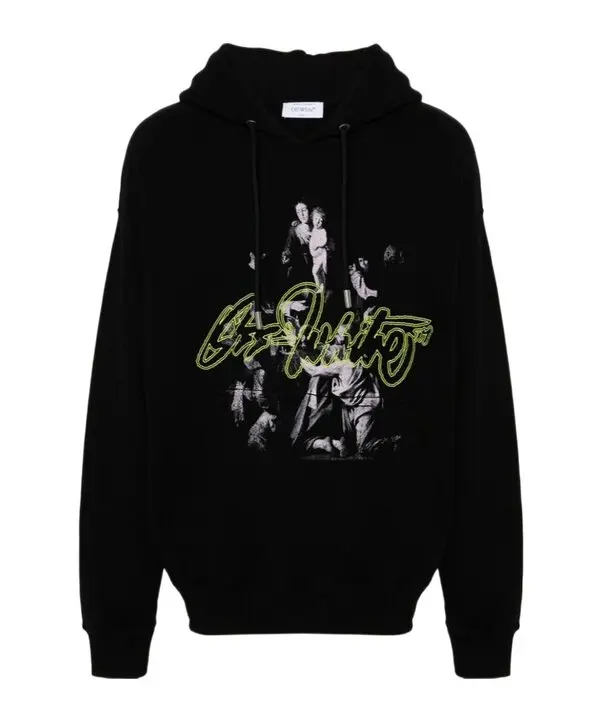 Off-White Script Mary Drawstring Hoodie - Black