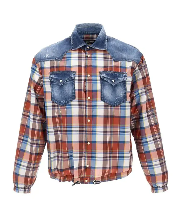 Dsquared2 Panelled Button-up Shirt - Multicolor