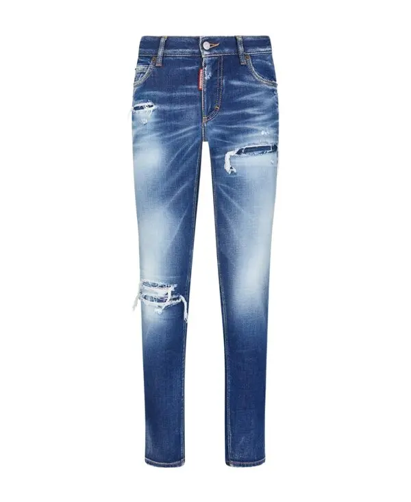 Dsquared2 Ripped Knee Wash Medium Waist Jennifer Jeans
