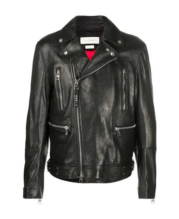 Alexander McQueen Zip-up Biker Jacket - Black