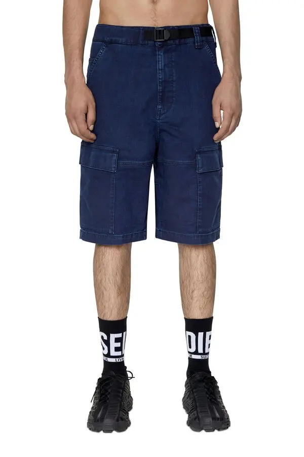 DIESEL® Belted Denim Cargo Shorts