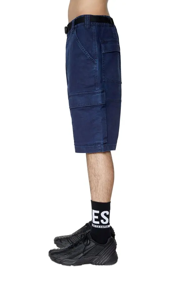 DIESEL® Belted Denim Cargo Shorts