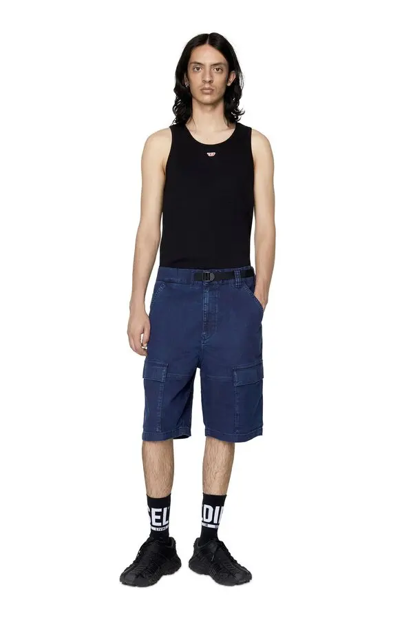 DIESEL® Belted Denim Cargo Shorts