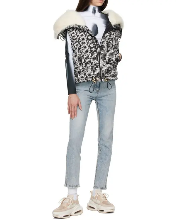 Balmain Jersey Crop Top With Body Print