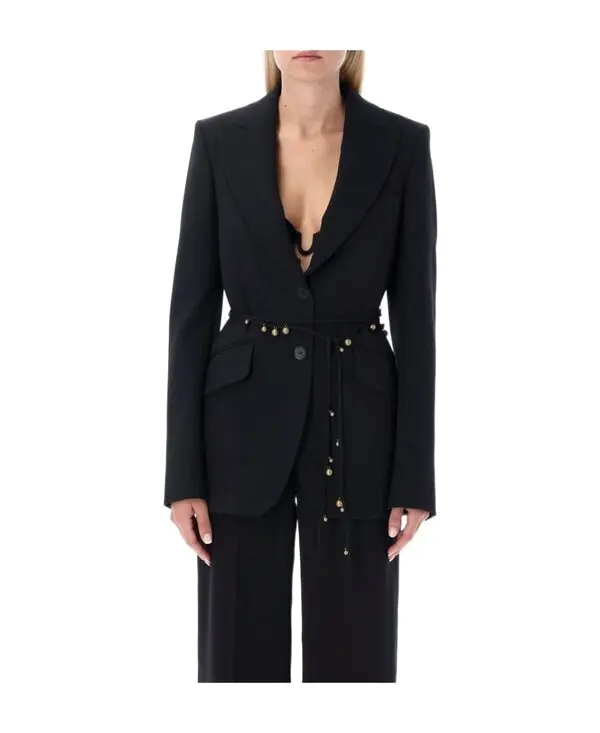 Stella McCartney Jewel-belt Single-breasted Blazer - Black