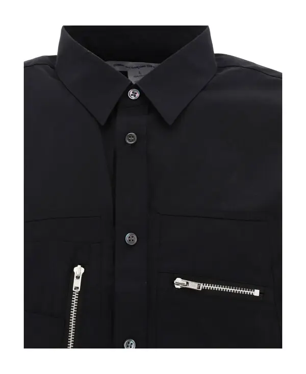 Comme Des Garçons Zip Detailed Buttoned Shirt