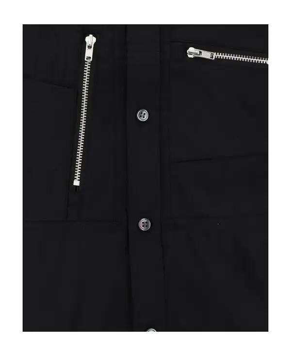 Comme Des Garçons Zip Detailed Buttoned Shirt