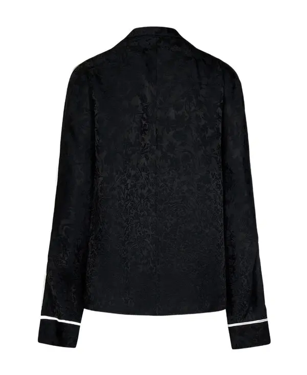 Off-White Floral Jacquard V-neck Blouse