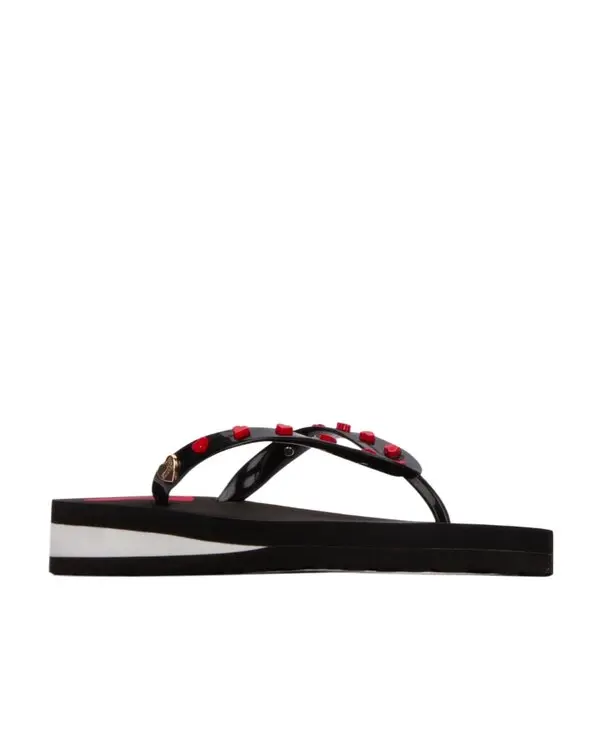 Moschino Heart Print Flip Flops