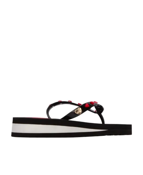 Moschino Heart Print Flip Flops