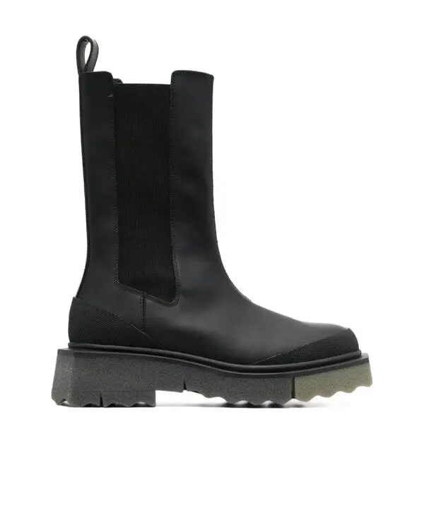 Off-White Round Toe Chelsea Boots