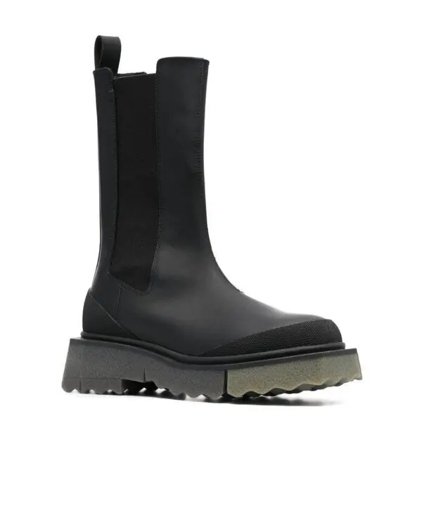 Off-White Round Toe Chelsea Boots