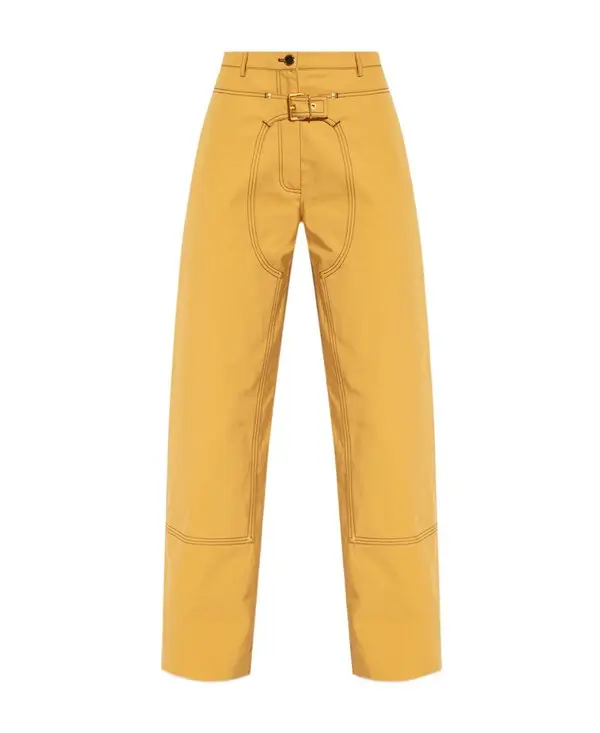 Stella McCartney High-waist Buckle Detailed Trousers - Yellow