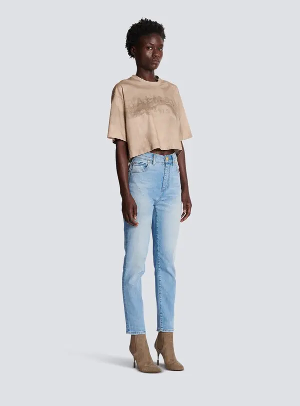 Balmain High Waist Straight Leg Jeans