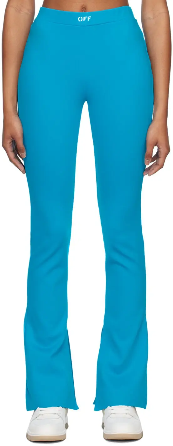 Off-White Printed High Waist Leggings - Blue