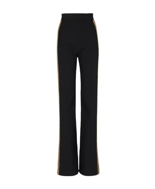 Balmain Embroidered Wool Tuxedo Trousers - Black