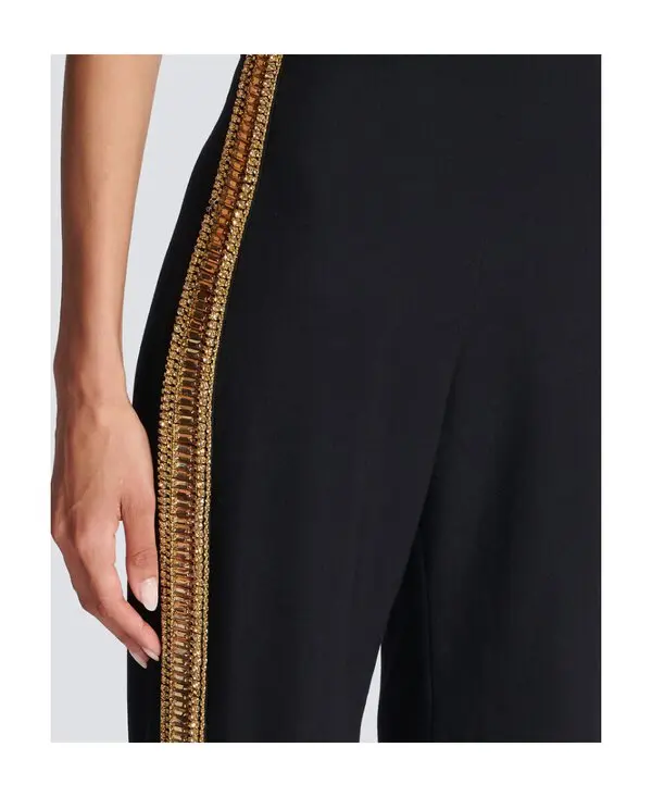 Balmain Embroidered Wool Tuxedo Trousers
