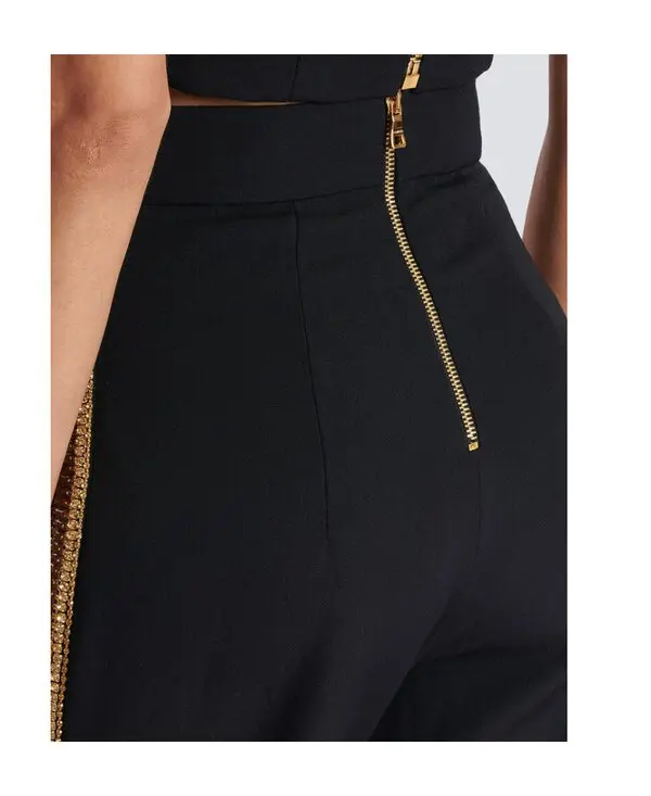 Balmain Embroidered Wool Tuxedo Trousers