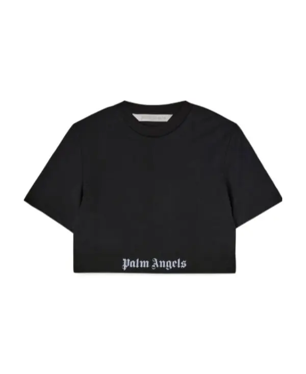 Palm Angels Logo Waistband Cropped T-shirt