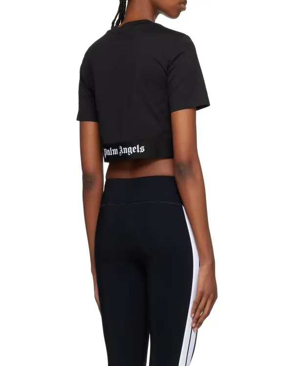 Palm Angels Logo Waistband Cropped T-shirt