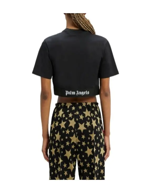 Palm Angels Logo Waistband Cropped T-shirt