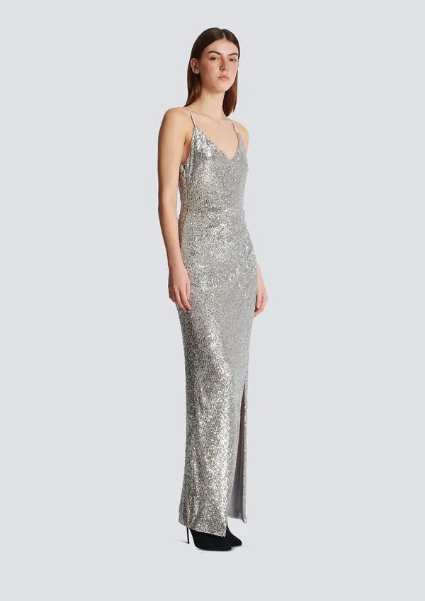 Balmain Long Sequinned Dress