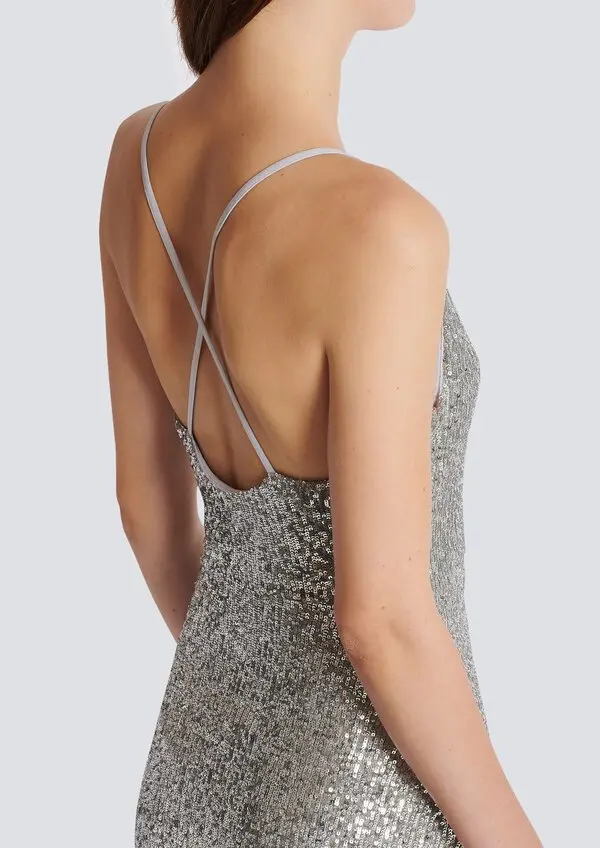 Balmain Long Sequinned Dress