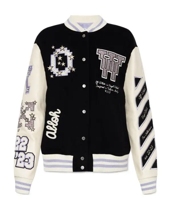 Off-White Button Detailed Long-sleeved Jacket - Black