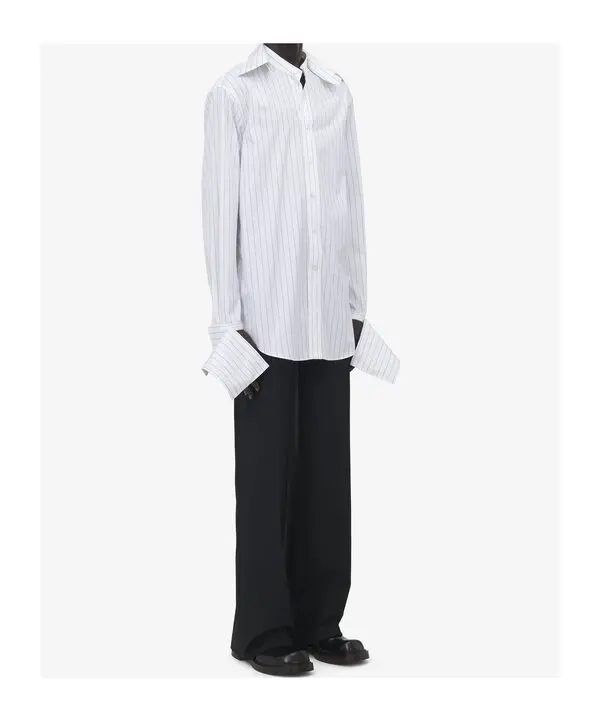 Alexander McQueen Wide Stripe Detatchable Collar Cuffs Shirt