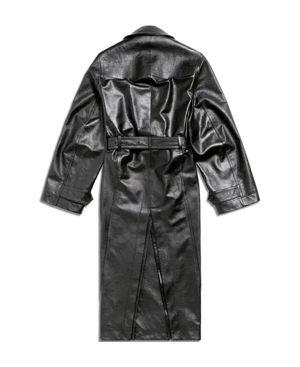 Balenciaga Fitted Double-breasted Leather Coat