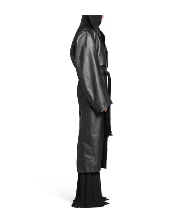 Balenciaga Fitted Double-breasted Leather Coat