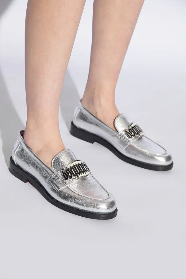 Dsquared2 Gothic Metallic Logo Plaque Loafers