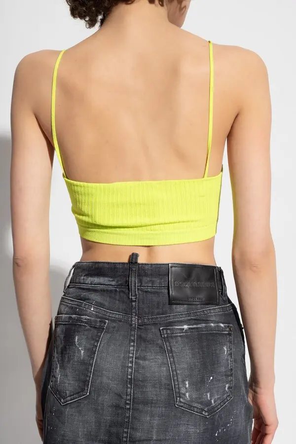 Dsquared2 Ribbed-knitted Cropped Bralette