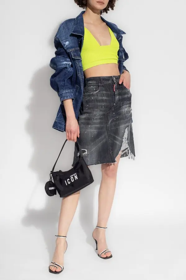 Dsquared2 Ribbed-knitted Cropped Bralette