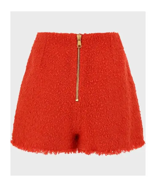 Balmain High Waist Tweed Shorts