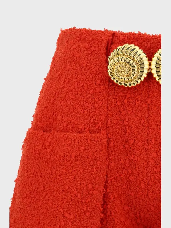 Balmain High Waist Tweed Shorts
