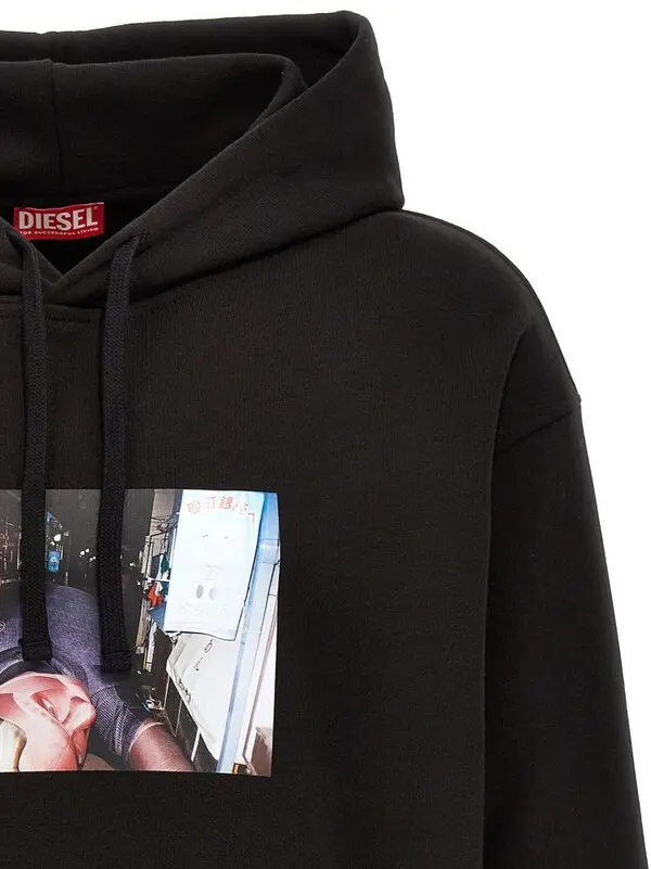 DIESEL® Graphic-printed Drawstring Hoodie