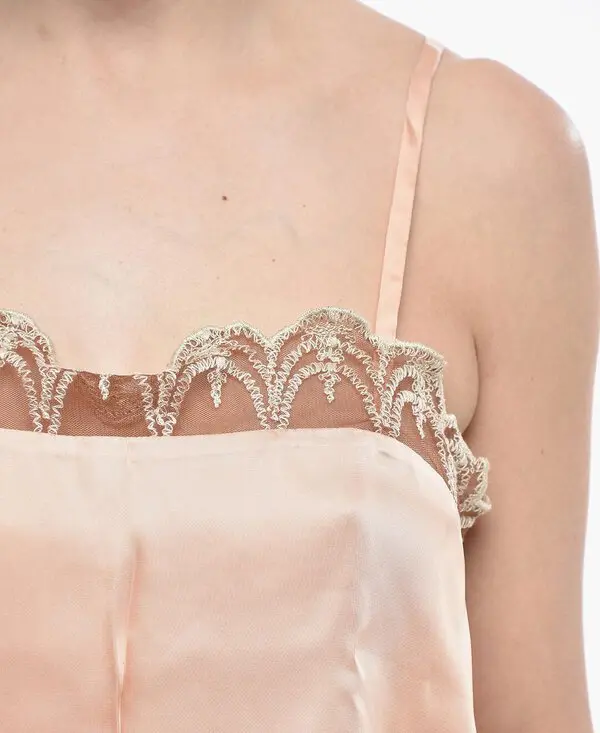 BODE Lace-trim Satin Top