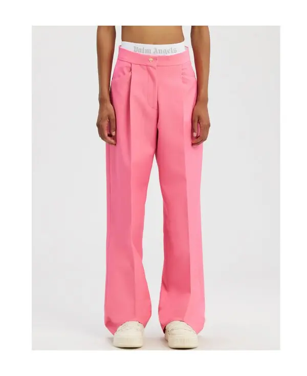 Palm Angels Pleated Tailored Wide-leg Trousers