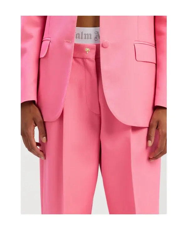 Palm Angels Pleated Tailored Wide-leg Trousers