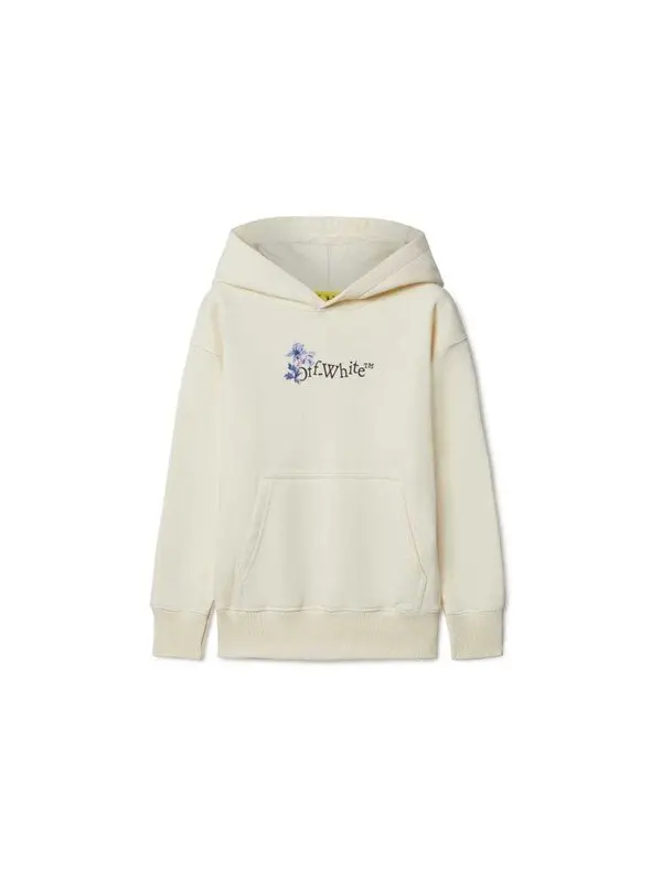 Off-White Arrow Flowers Cotton Hoodie - Off-white