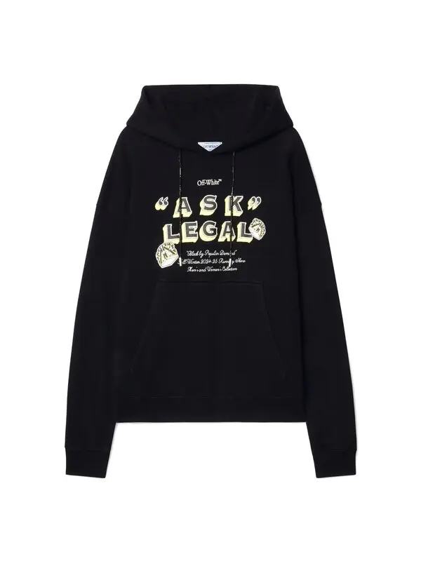 Off-White Ask Legal Skate Drawstring Hoodie - Black