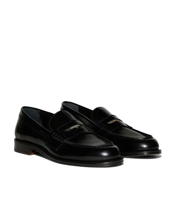 Dsquared2 Logo Printed Round Toe Loafers