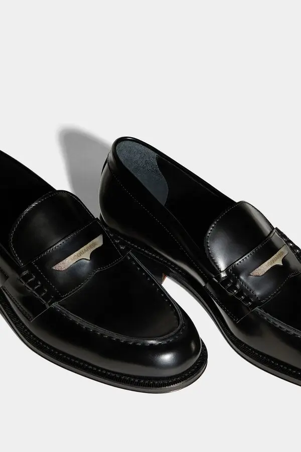 Dsquared2 Logo Printed Round Toe Loafers